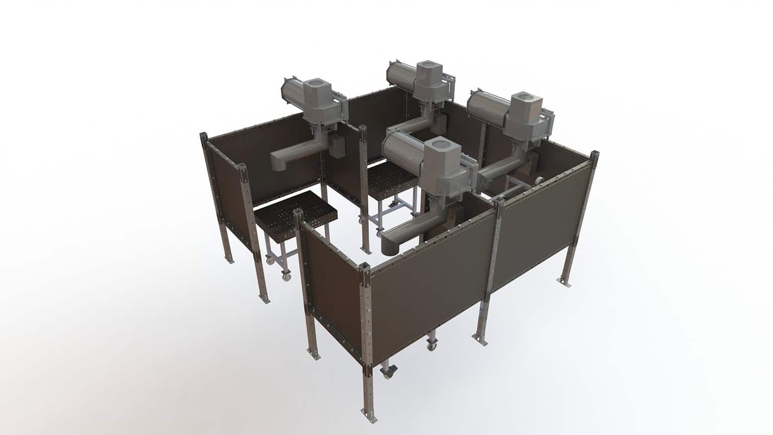 ModPro Welding Booth - Multiple Side by Side Stations • Texas Metal Works